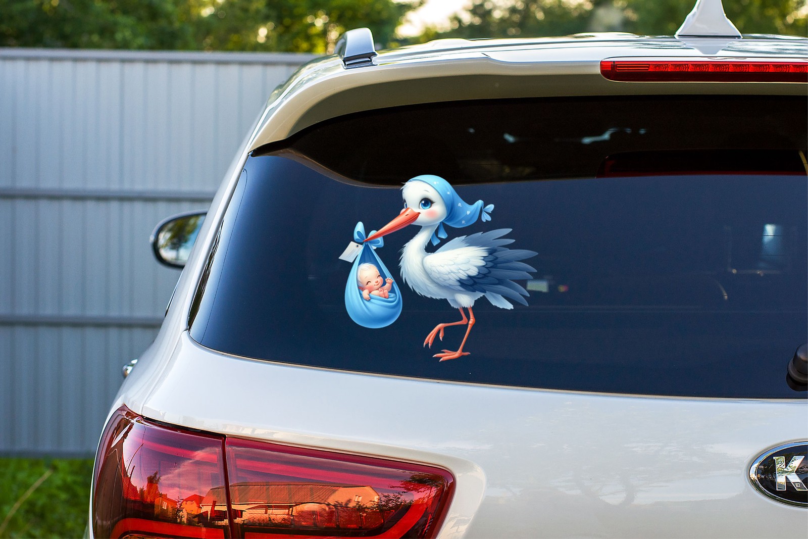 Colour Stork & Baby Wall Art Bedroom Nursery Decor Vinyl Sticker Decal ...