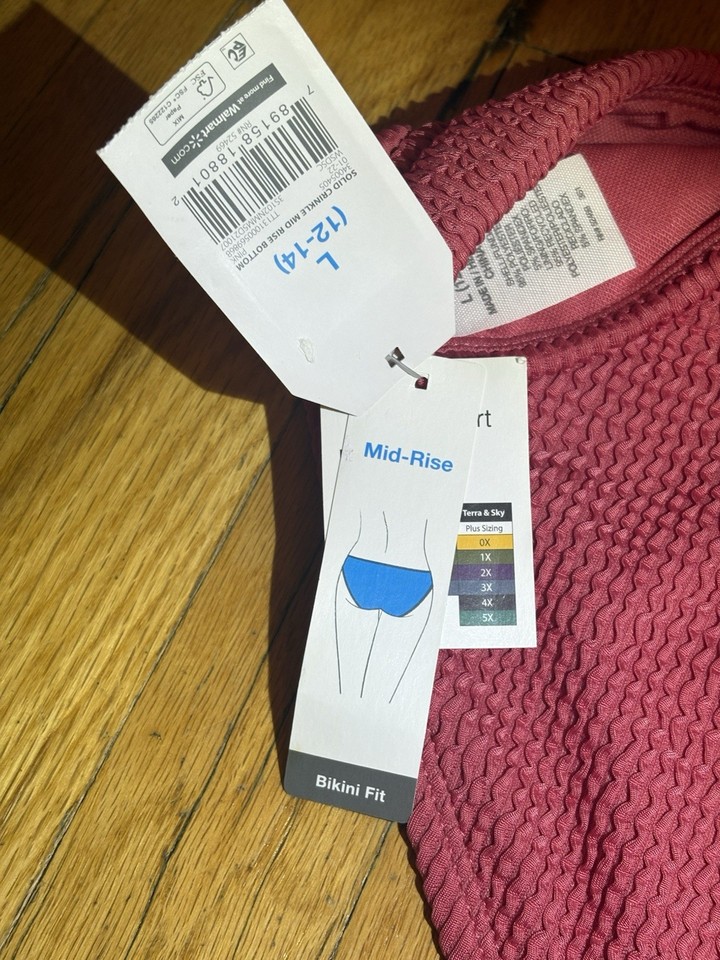 Time And Tru New With Tags Pink Bikini Swim Bottom Size Large Bathing ...