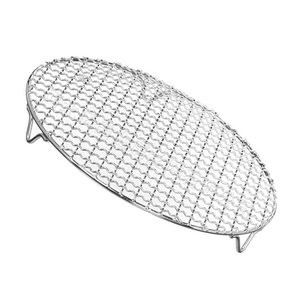 Non Stick Stainless Steel Round BBQ Grill Mesh 18cm Barbecue Accessory ...