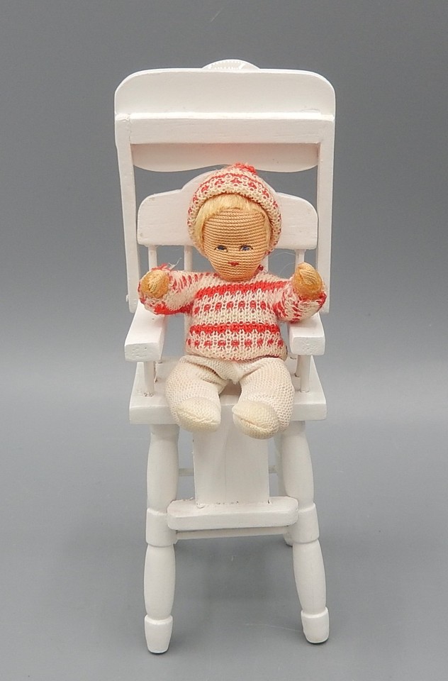Vintage Highchair W Accessories & Erna Meyer Baby Doll Dollhouse ...