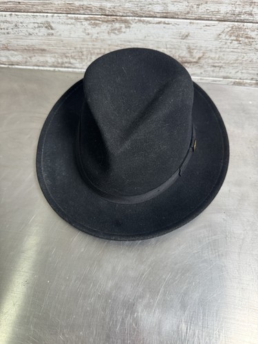 Goorin Brothers ‘The Doctor’ Fedora Hat LARGE Black 100% Wool Bow Logo ...