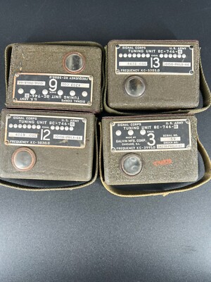 4 Signal Corps WWII ERA BC-746-B TUNING UNITS Channel 3 9 12 13 AS IS ...