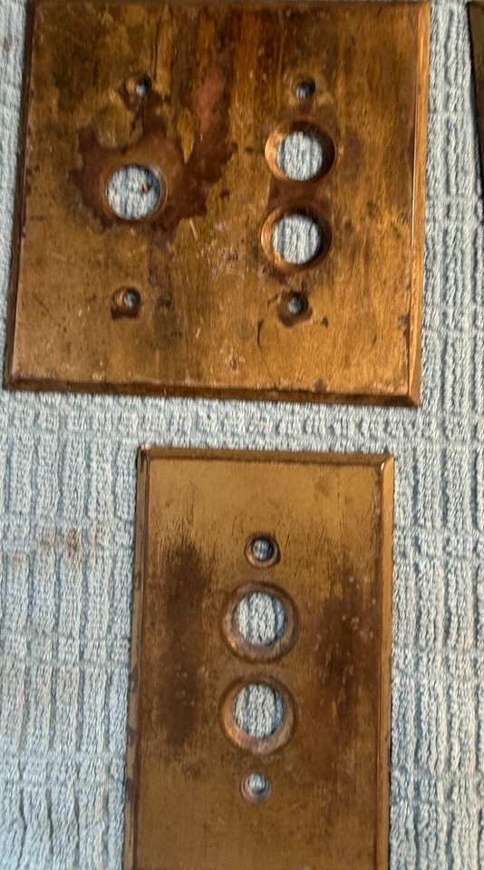 Lot Heavy Brass 2-Gang And Single Gang Push Button Switch Cover Plate ...
