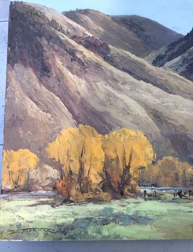Bill Freeman Western Desert Landscape Oil on Canvas Painting Listed ...