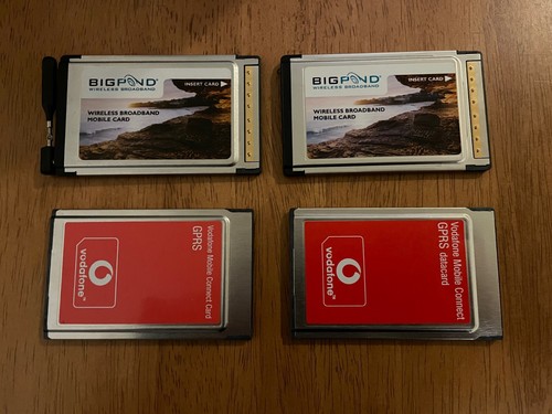 Vodafone & Bigpond Laptop PCMCIA Wireless Mobile Cards x 4 - Vintage ...