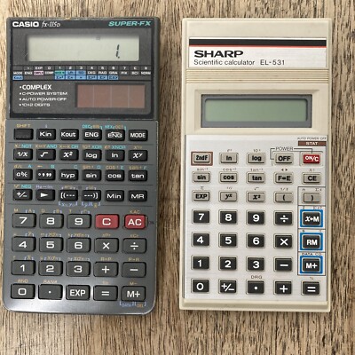 Vintage Casio fx-115D Super-FX Scientific Calculator + Sharp EL-531 ...