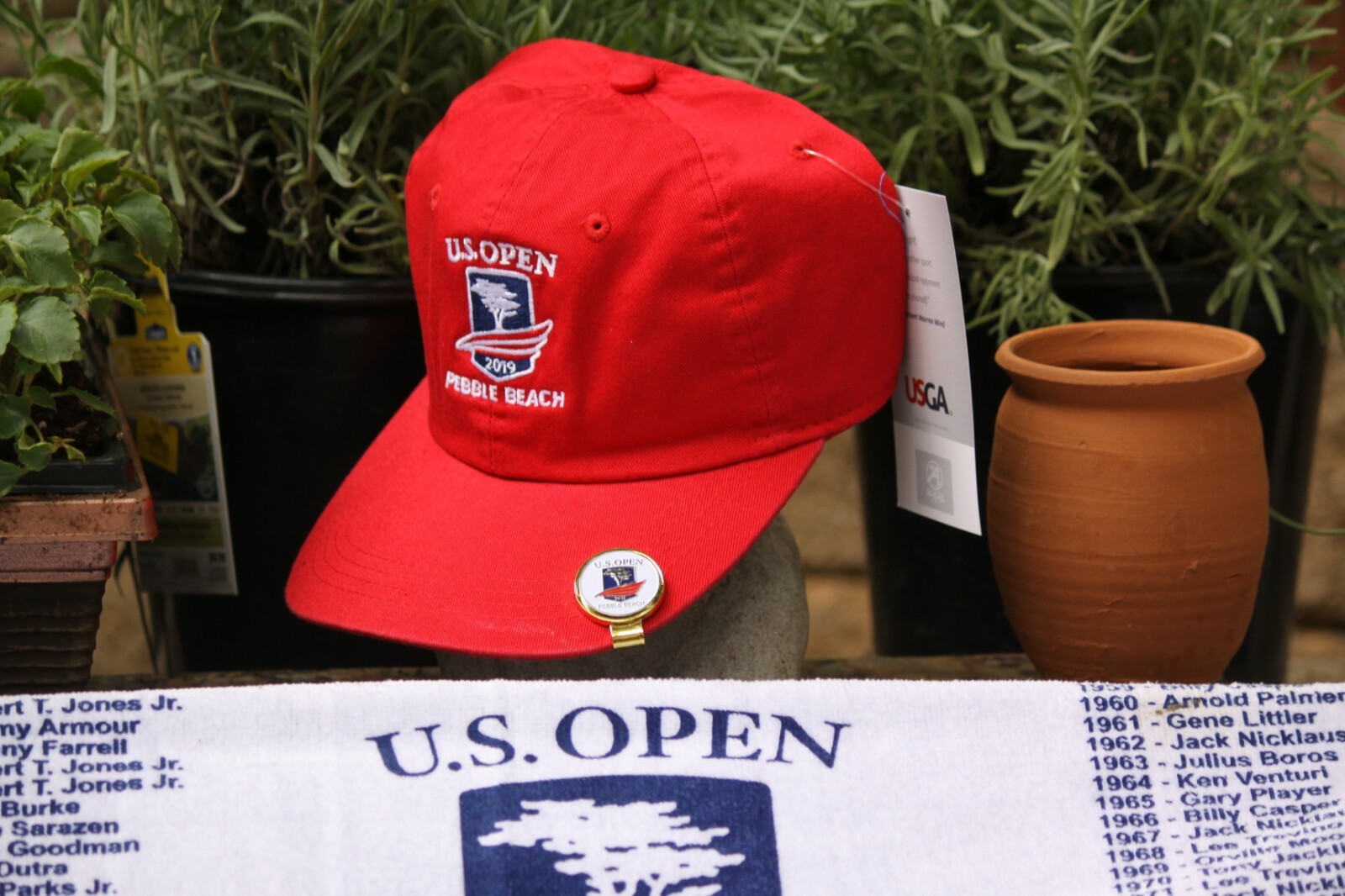 US Open Pebble Beach 2019 Red Hat with PB Hat Clip White - Beautiful ...