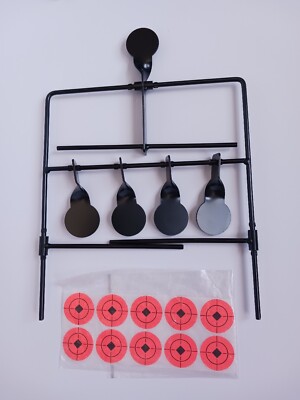 Steel Shooting Targets+5pcs Auto Reset Spinning Target Rifle Pistol ...
