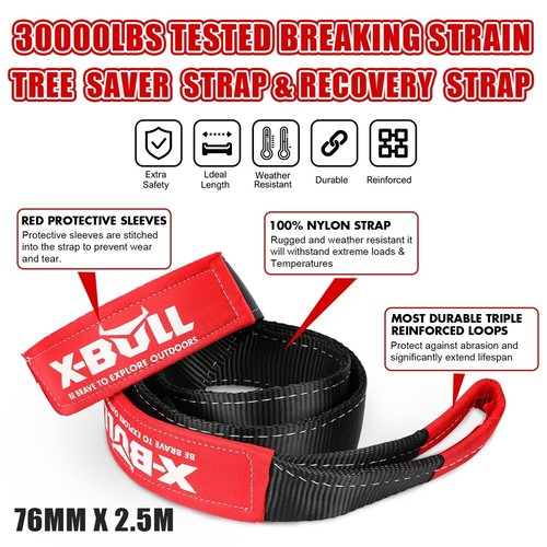 X-BULL 4WD Recovery Kit Kinetic Recovery Rope Snatch Strap Soft ...