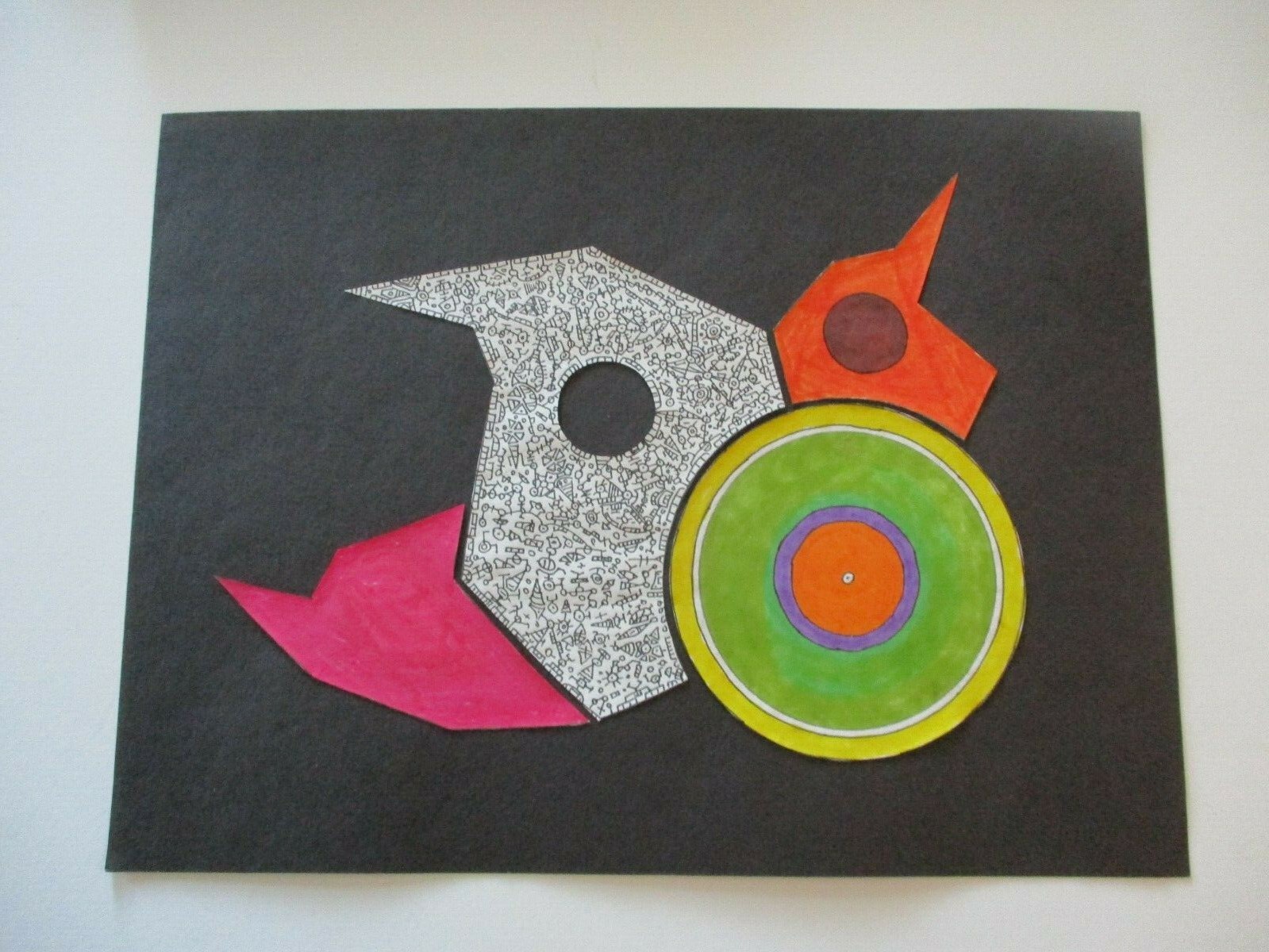 MYSTERY VINTAGE CONTEMPORARY SPACE ATOMIC MODERNIST DRAWING ALIEN ...