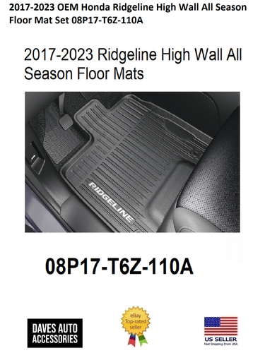 2017-2023 OEM Honda Ridgeline High Wall All Season Floor Mat Set 08P17 ...