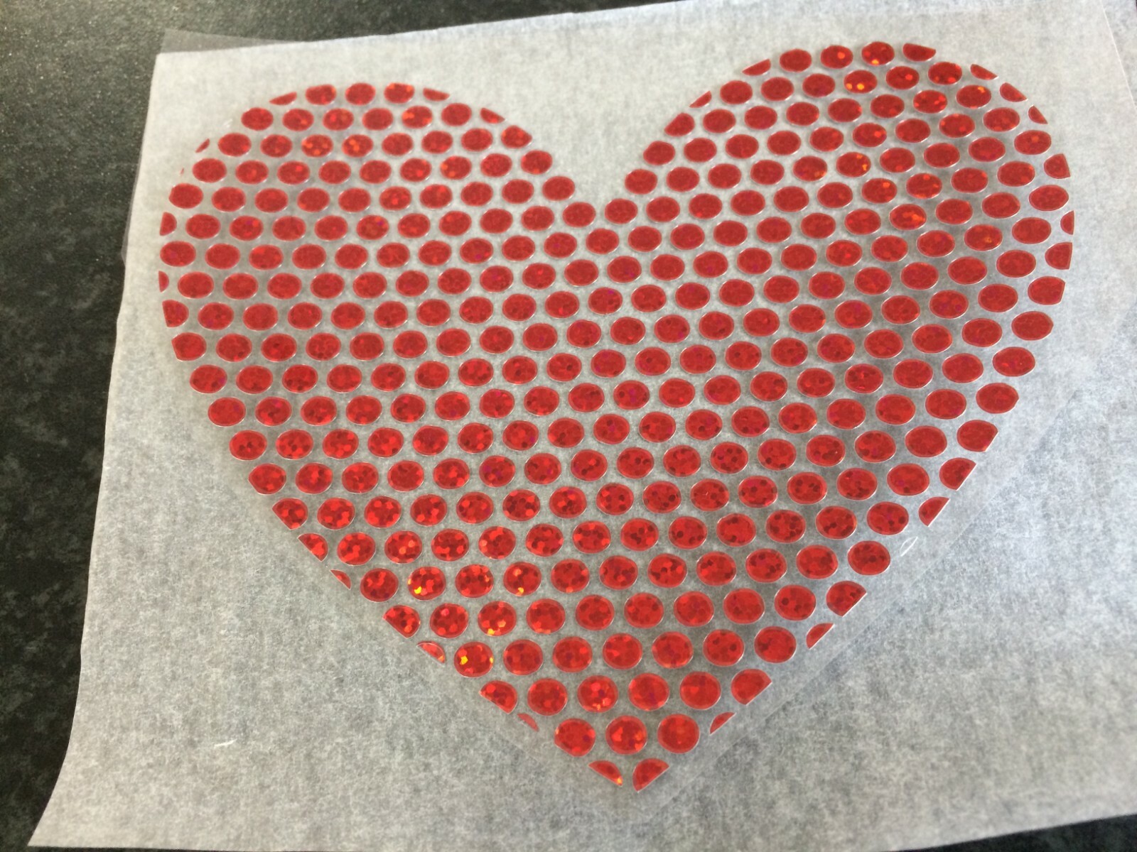 Rhinestone effect holographic HTV vinyl Heart transfer/decal for tee ...