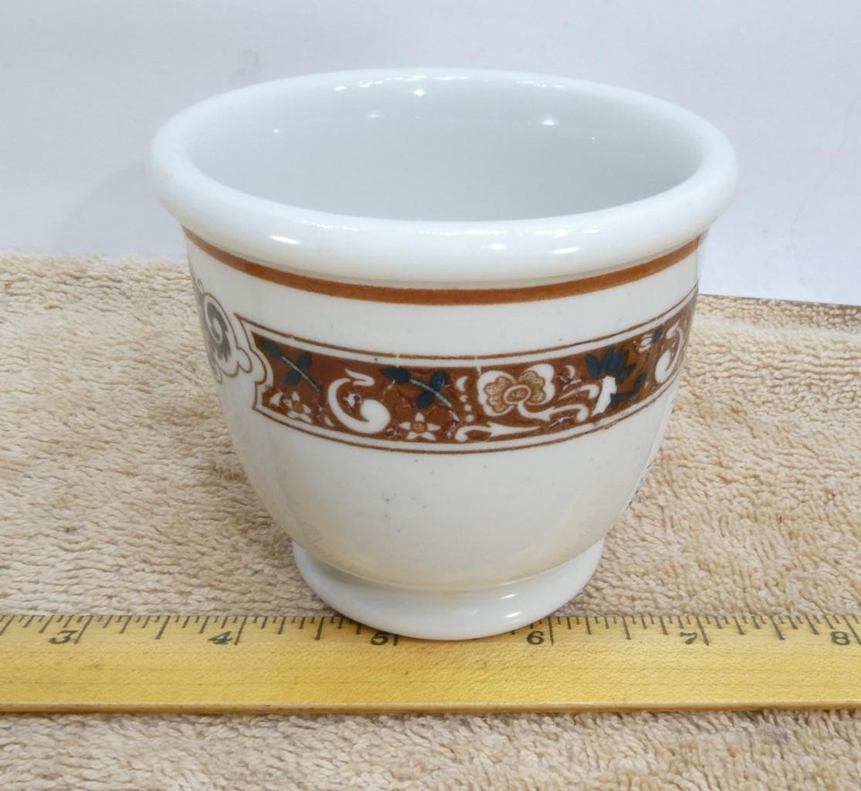 Vintage Sterling China Double Egg Cup Floral Scroll Pattern Vitrified ...