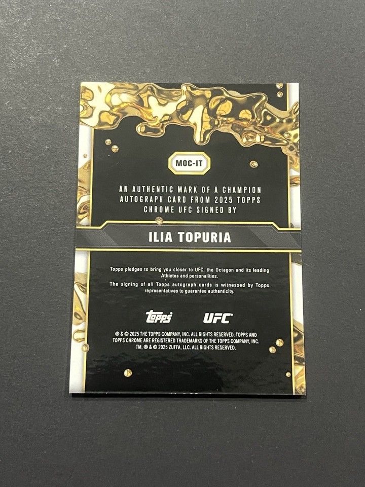 2025 Topps Chrome UFC Ilia Topuria Marks Of Champions Autograph ON CARD ...