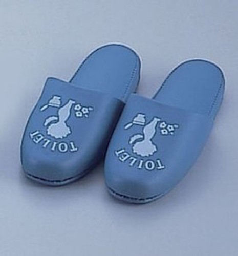 Japanese Toilet WC Slippers Antibacterial Vinyl Blue or Pink Color ...