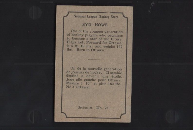 1933 OPC O-Pee-Chee Hockey No 24 Sid Howe EX | eBay