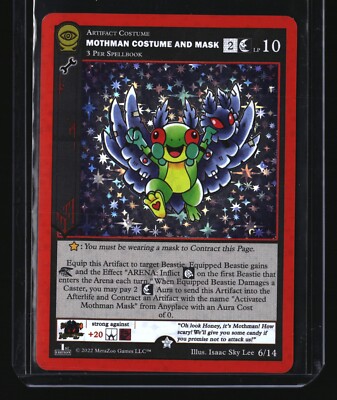 MetaZoo Mothman Costume and Mask 6/14 Full Holo (2022 Trick No Treat ...
