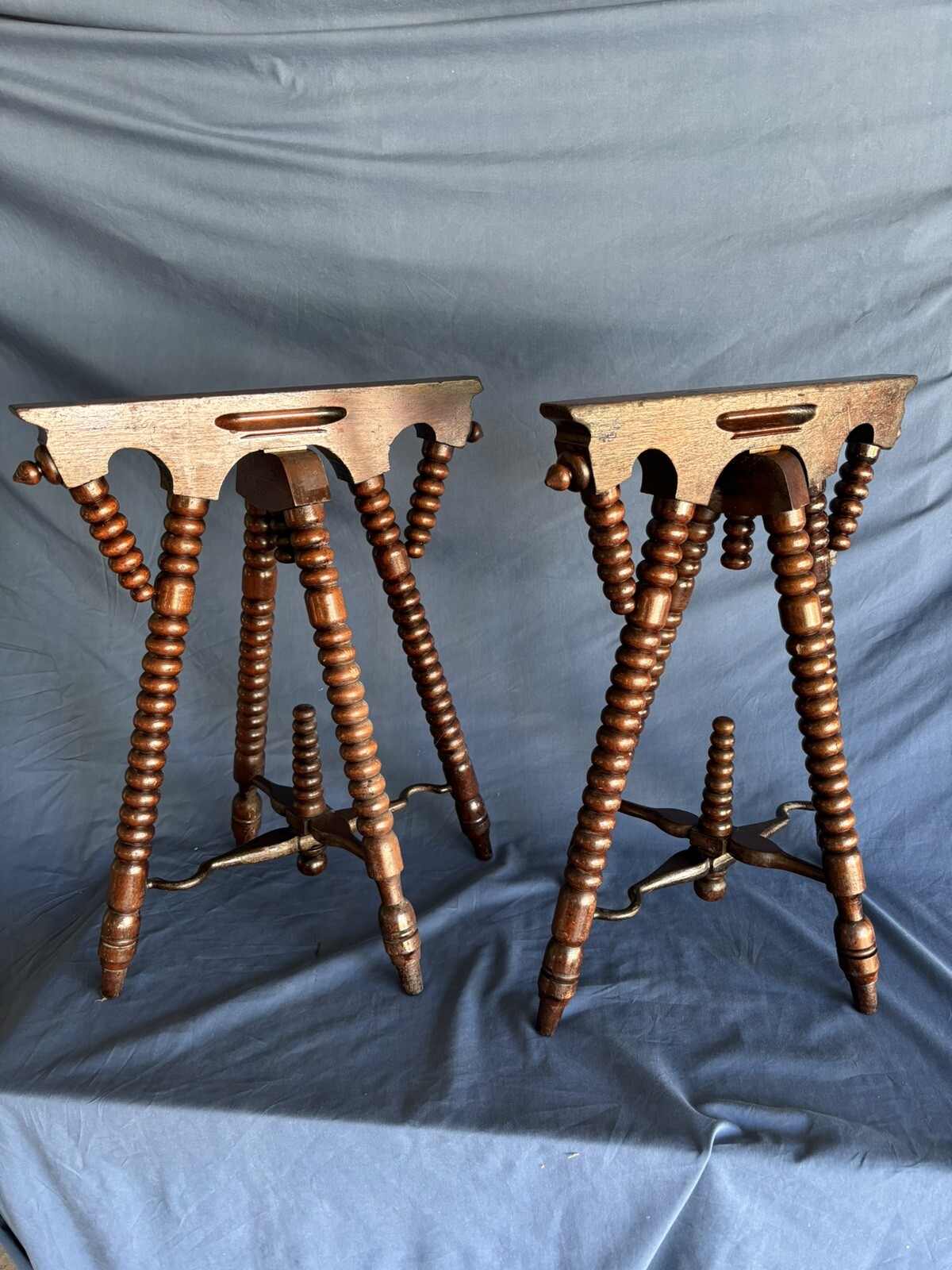Pair Of Antique Victorian Walnut & Iron Folding Coffin Stands | eBay