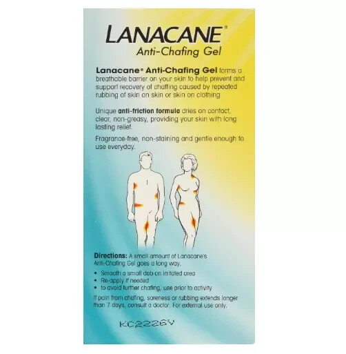 Lanacane Anti-Chafing Gel 28g Anti-Friction Cream Thigh Rubbing Running ...