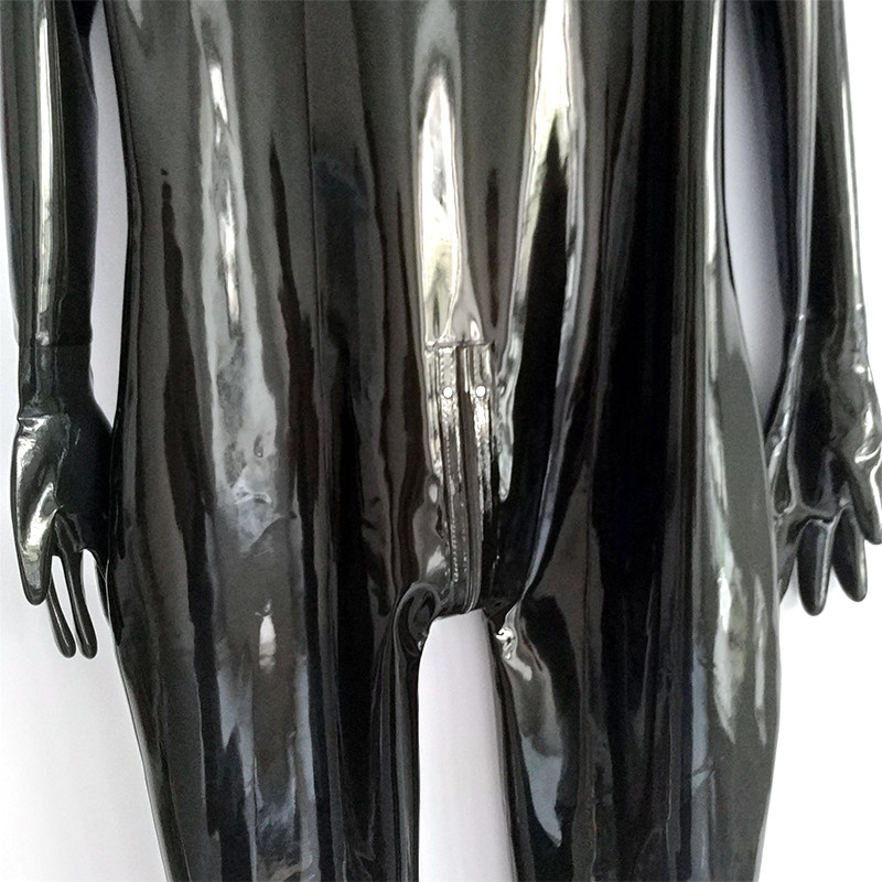Full Cover Latex Catsuit Back Zipper Bodysuit Rubber Jumpsuit Club Wear ...