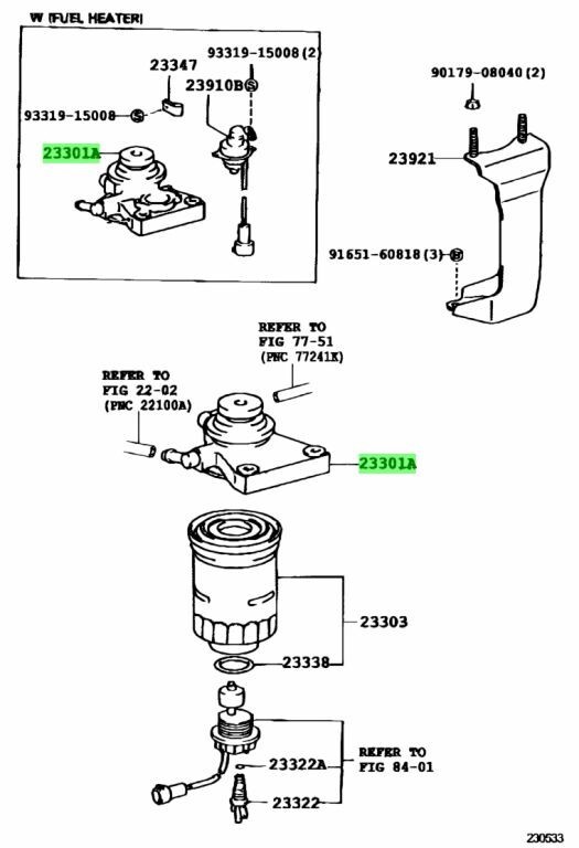 Toyota Genuine OEM CAP ASSY, FUEL FILTER LAND CRUISER FJ80,FZJ80 1HDFT ...