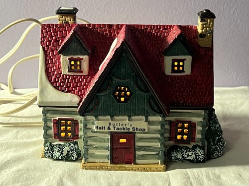 Christmas village Lemax Butler's Bait & Tackle Shop lighted PO8048 | eBay
