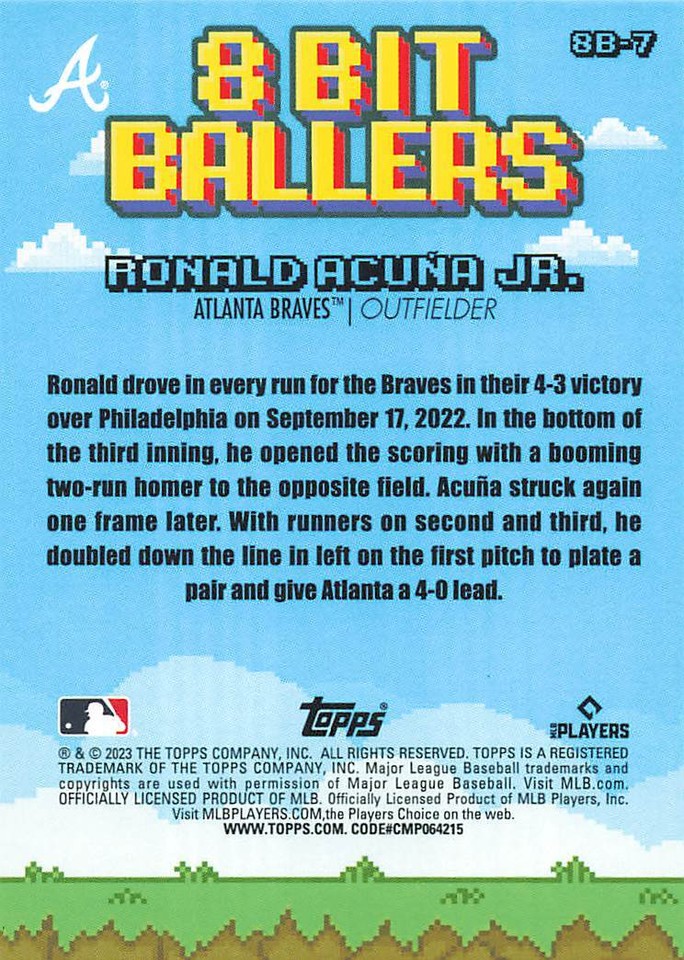 2023 Topps Big League 8 Bit Ballers Ronald Acuña Jr. #8B-7 | eBay