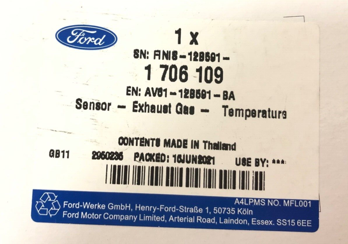 Ford TRANSIT Mk7 2.2 Exhaust Temperature Sensor Genuine 1706109 for ...