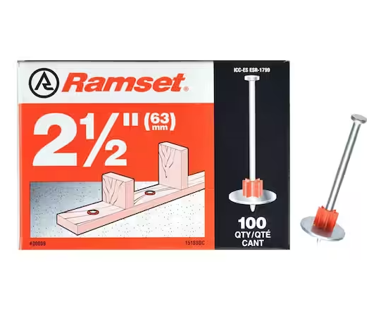 Ramset Low Velocity Powder Fasteners 1516SDC 2-1/2" Drive Pins w Washers | eBay