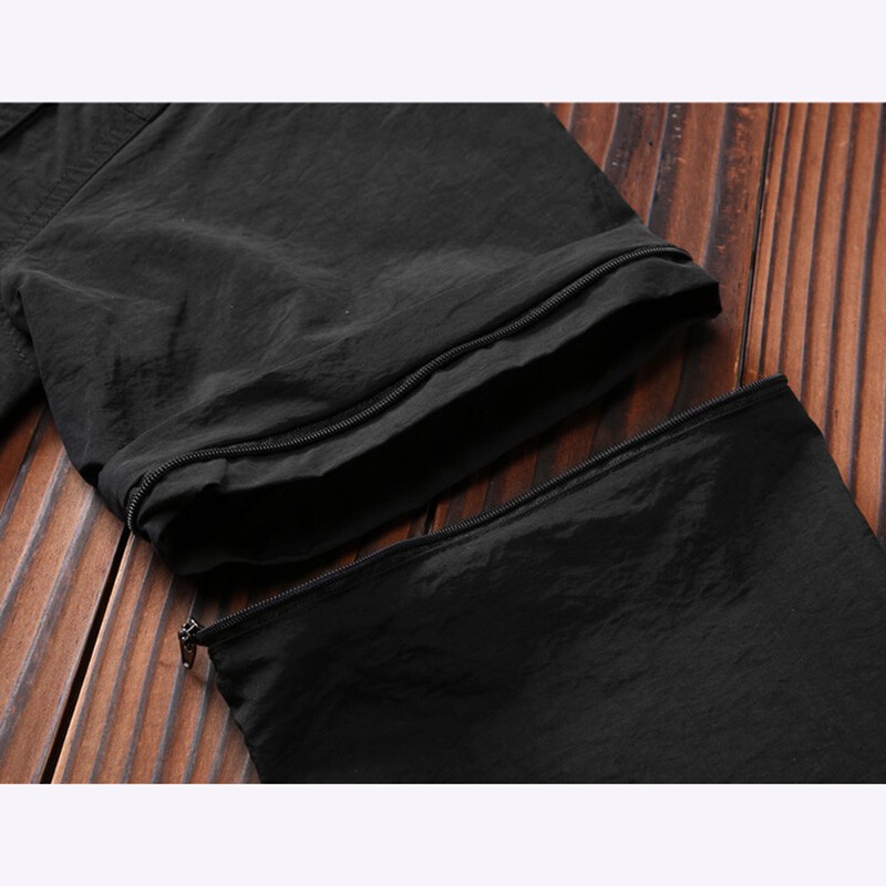 Mens Detachable Zip Off Sleeve Shirt Cargo Work Tops Pocket Hiking ...