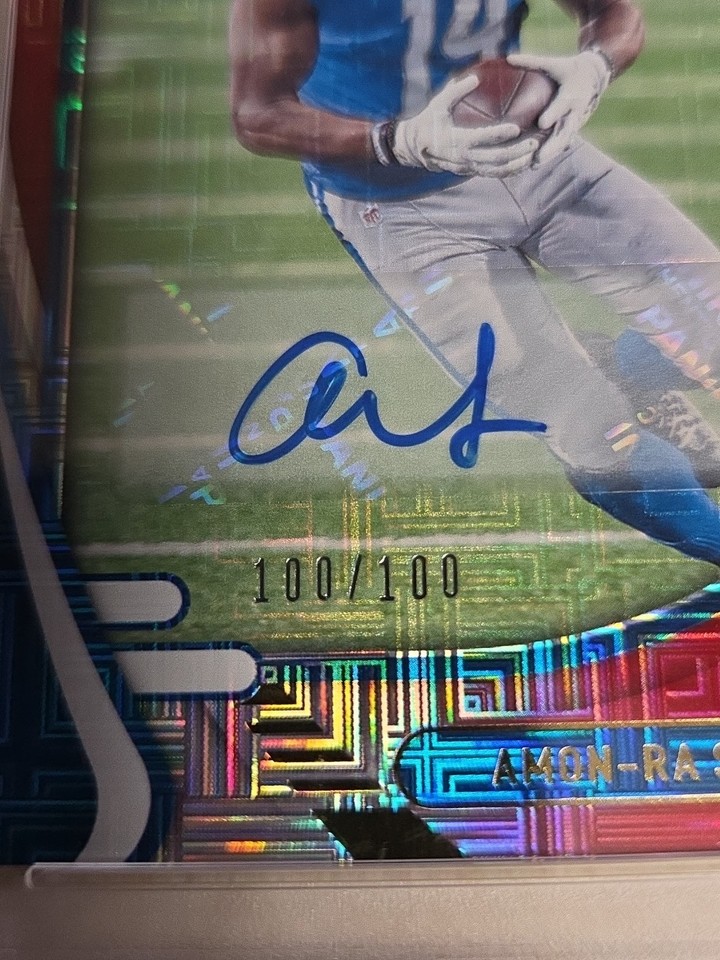 2021 Panini Absolute Amon-Ra St.Brown Red Spectrum Auto 100/100 Book ...