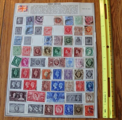 A28 Lot of Great Britain Stamps on Minkus binder Page | eBay