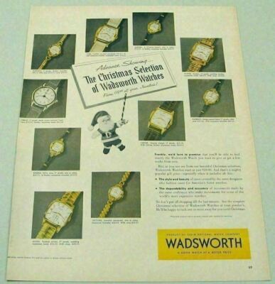 1953 Print Ad Wadsworth Men's & Ladies Wrist Watches Elgin Watch Co. | eBay