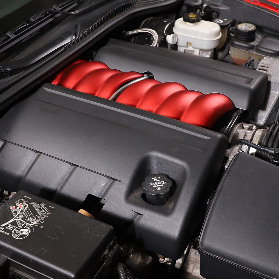 Red Aluminum Engine Intake Cover Trim Cover accessories For Corvette C6 ...