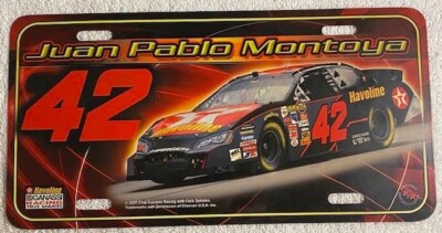 Juan Pablo Montoya Booster License Nascar Vintage Number 42 Havoline ...