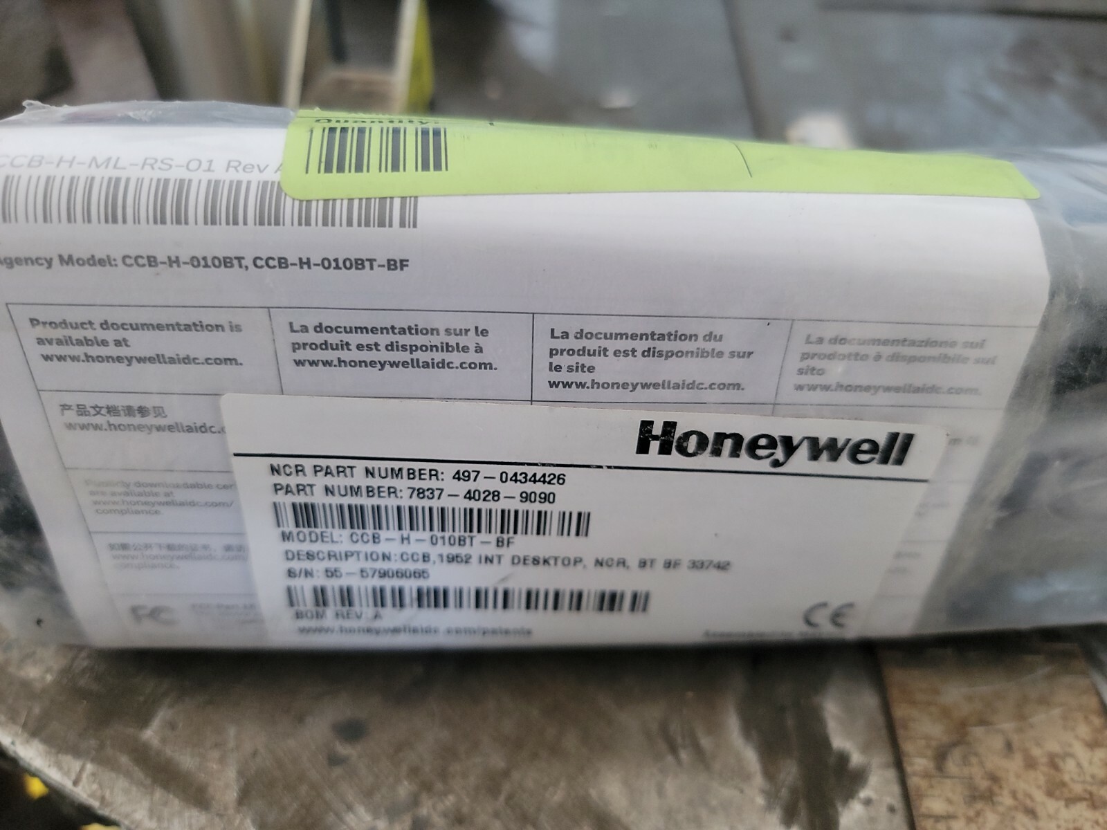 Honeywell Barcode Scanner xenon xp charge base 1952 int desktop 7837 ...