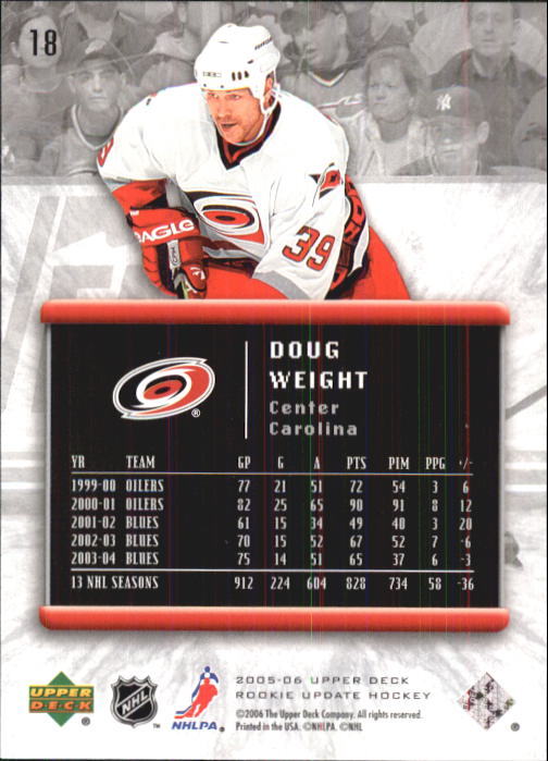 2005-06 Upper Deck Rookie Update #18 Doug Weight - NM-MT | eBay