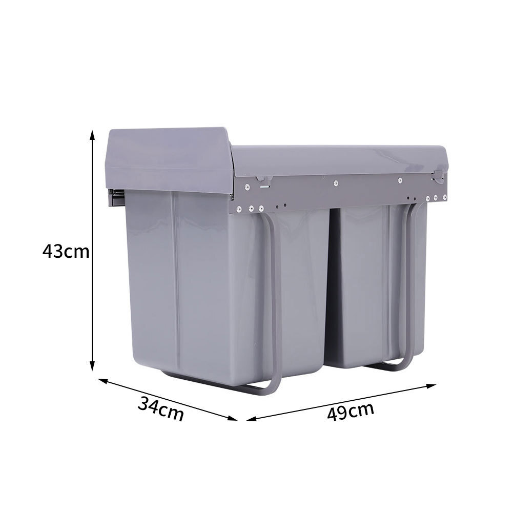 Pull Out Kitchen Waste Recycle Soft Close Dustbin Under Sink Rubbish ...