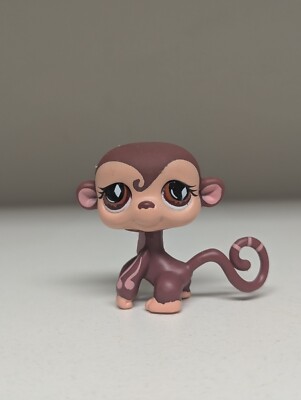 Littlest Pet Shop LPS Brown & Tan Monkey Brown Diamond Eyes # 745 Multi ...