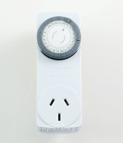 HPM Slimline Electrical Powerpoint (Power Point) 24 Hour Timer 30 min ...