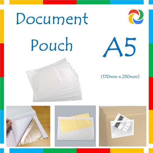 (700x) 170 x 250mm Clear Document Enclosed Pouch Back Side Adhesive ...