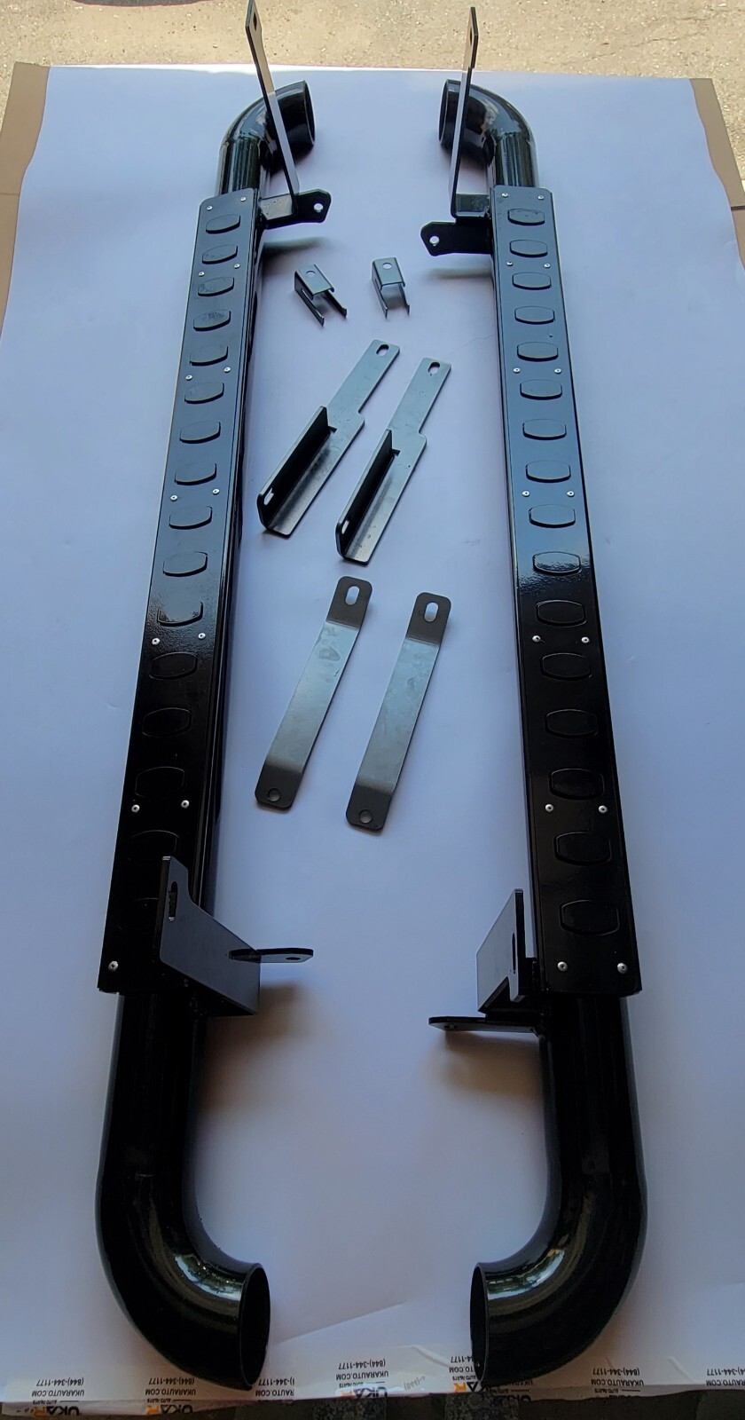 DEFENDER 110 Up To 2016 Side Steps Fire & Ice Style Gloss Black Part ...