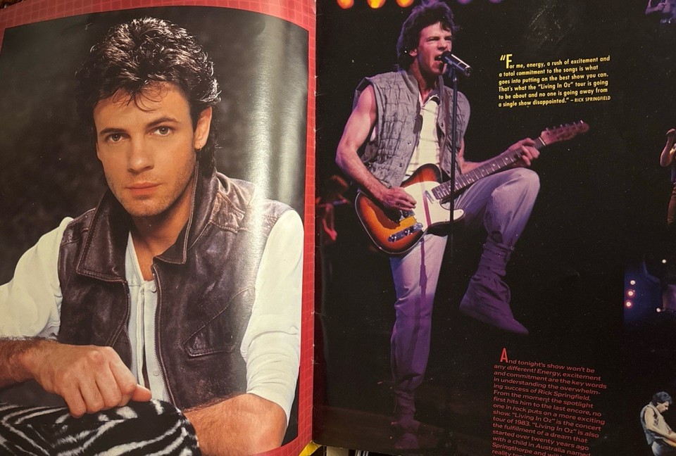 Rick Springfield “Touring in Oz” 1983 Official Tour Program Concert ...