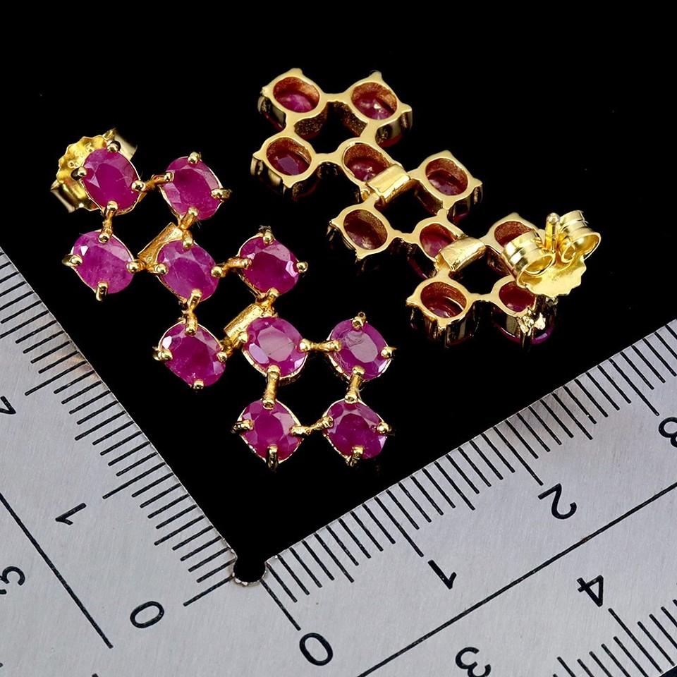 925 Sterling Silver Earrings Oval Ruby 4x3mm Natural Gemstone Jewelry | eBay