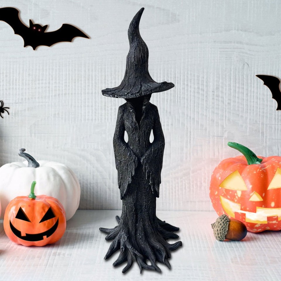 Cracker Barrel Witch Statue Retro Magician Decor Halloween Decorations ...