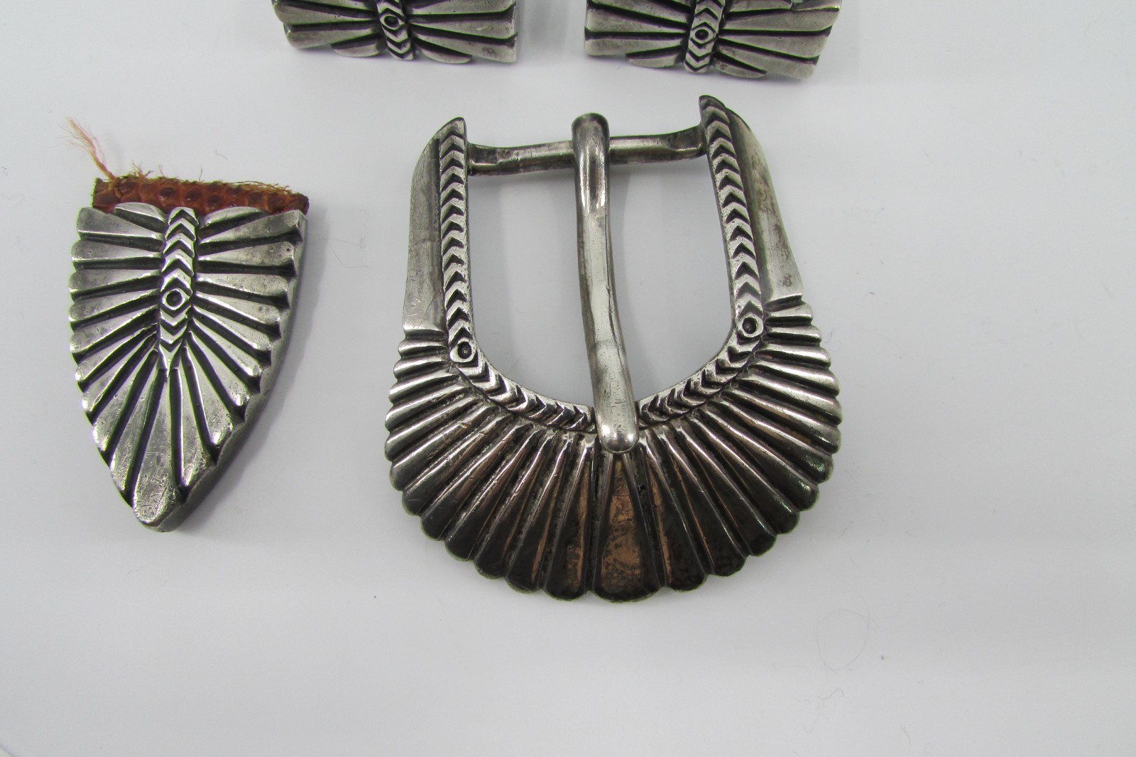 VTG Signed RDM Randall Moore Sterling Silver 4 Pc Ranger Belt Buckle ...