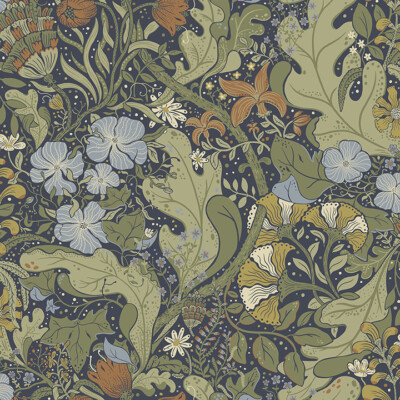 4080-83102 Elise Indigo Blue Nouveau Gardens Farmhouse Non Woven ...