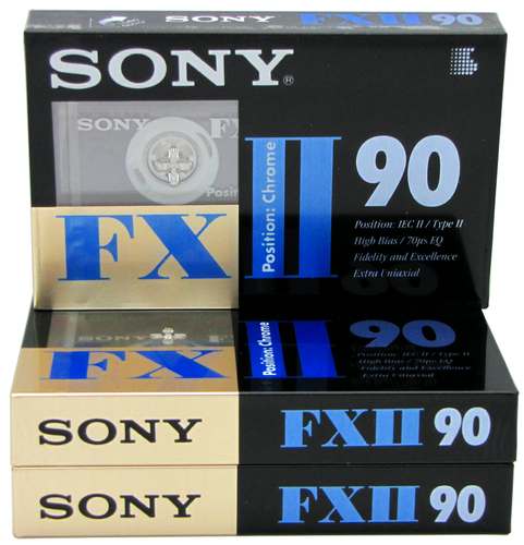 3 X SONY FX II 90 TYPE 2 CHROME BLANK AUDIO CASSETTE TAPES (1995) NEW ...