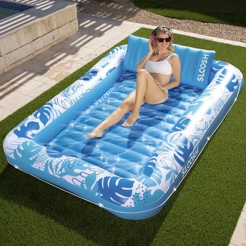 Inflatable Tanning Pool Lounger Float, 85" X 57" Extra Large Pool Floats Adult w 840332601625| eBay