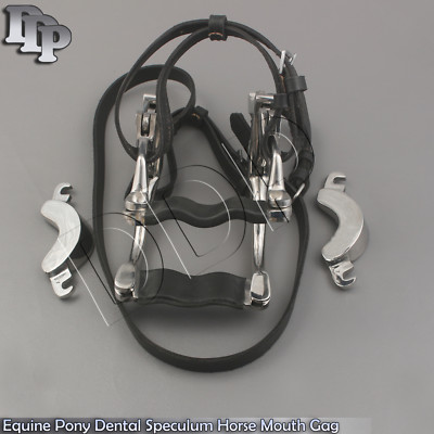 Equine Pony Dental Speculum Horse Mouth Gag Stainless Steel Leather ...
